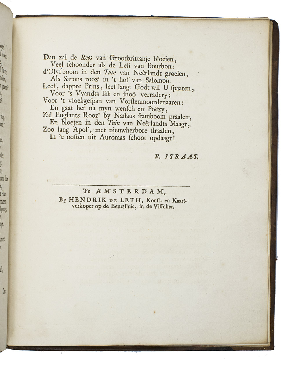 A laudatory poem for the stadholder Willem IV, celebrating the re ...